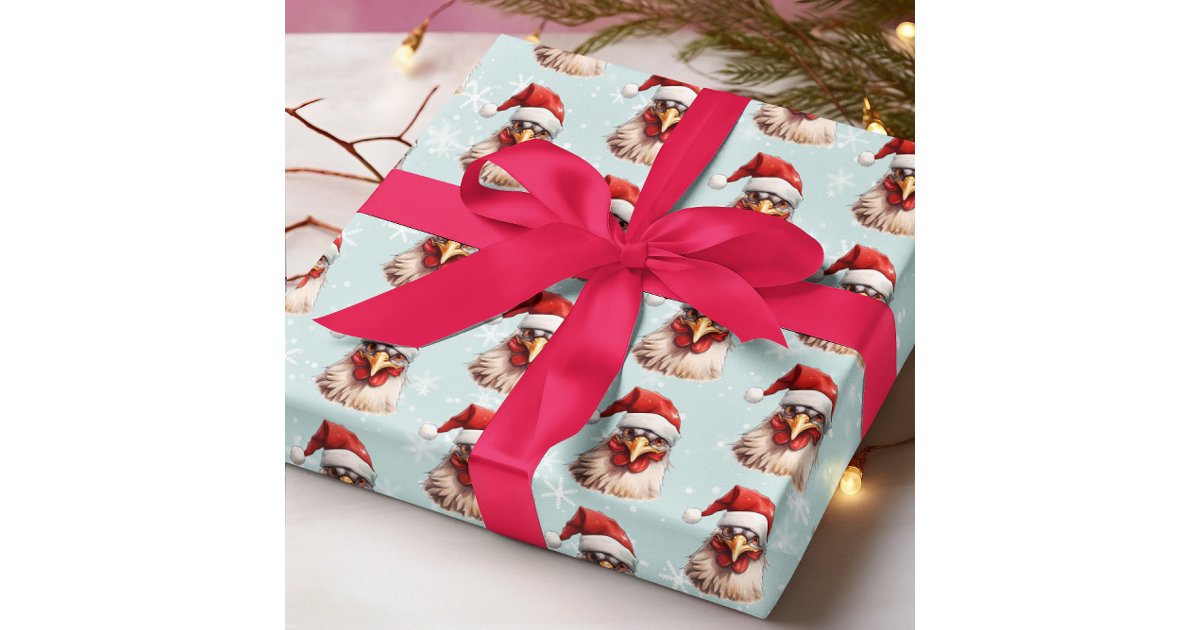 Christmas Chicken Wrapping Paper | Zazzle