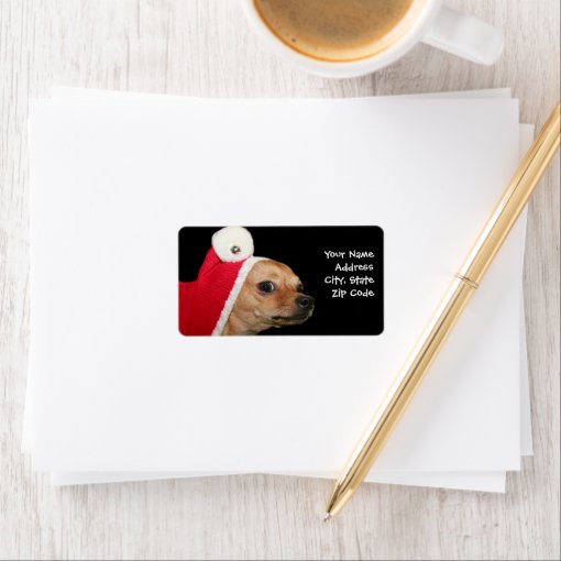 Christmas chihuahua dog address labels | Zazzle