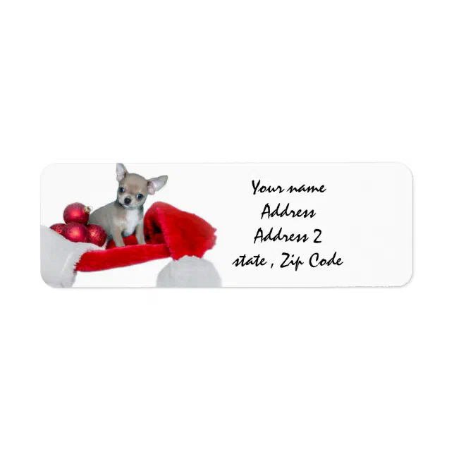 Christmas Chihuahua dog Label | Zazzle