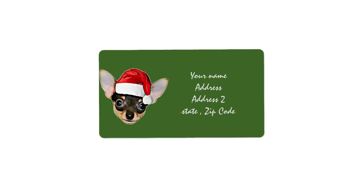 Christmas Chihuahua dog shipping address labels | Zazzle
