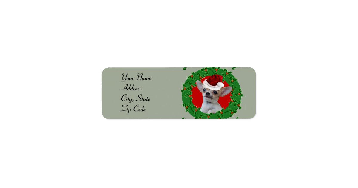 Christmas Chihuahua return address labels | Zazzle