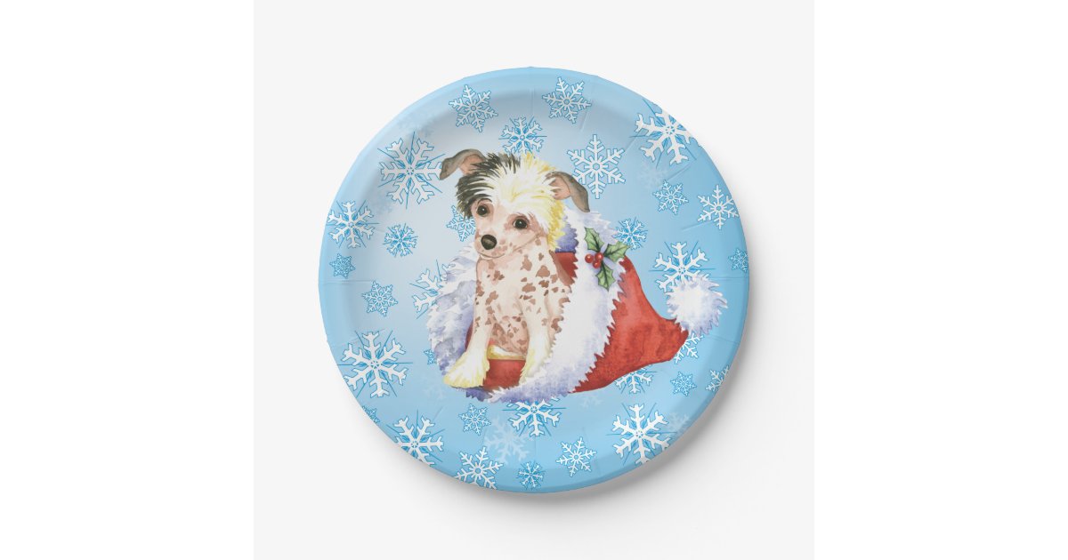 Christmas Chinese Crested Paper Plate | Zazzle