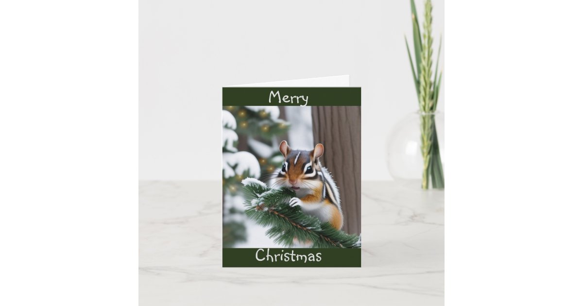 Christmas Chipmunk Card | Zazzle