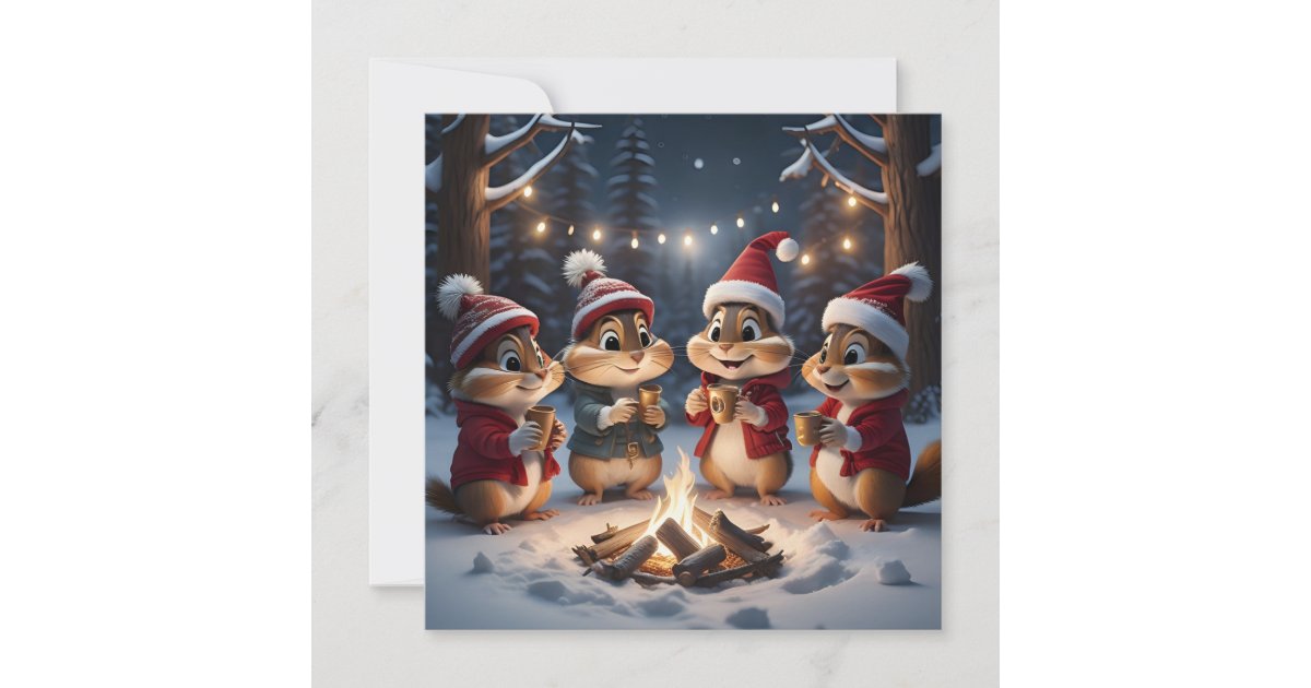 Christmas Chipmunks Greeting Card | Zazzle