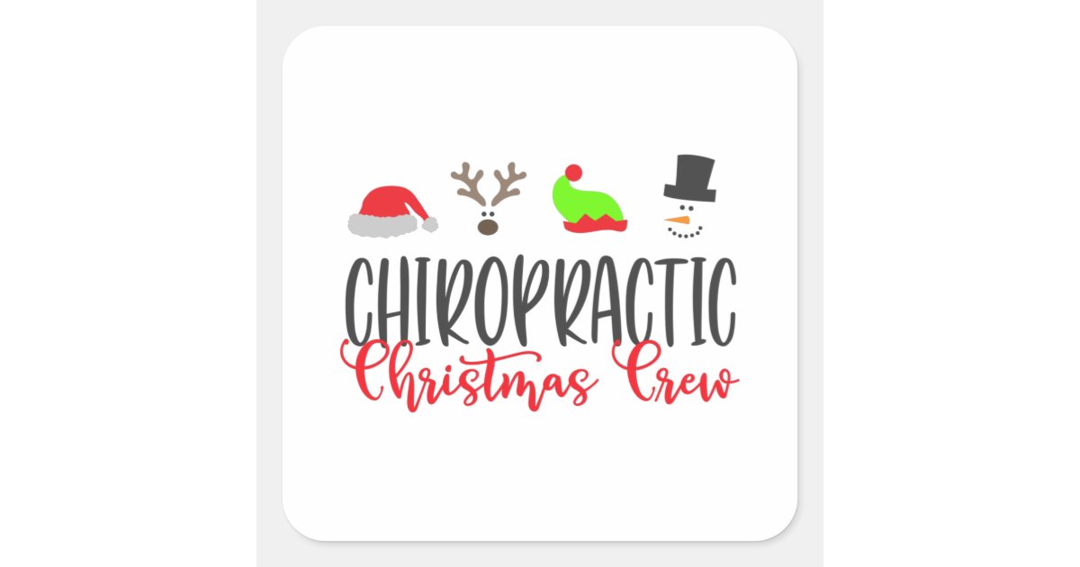 Christmas chiropractor, chiropractic square sticker | Zazzle