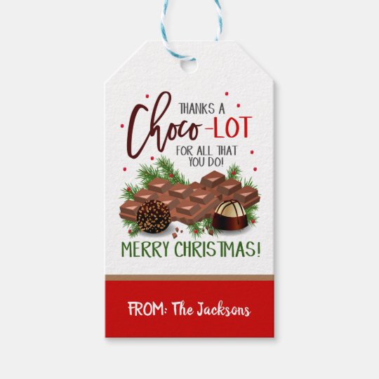 Christmas Chocolate Gift Tag | Zazzle.com