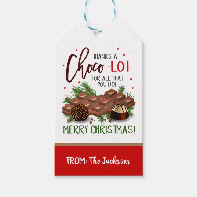 Christmas Chocolate Gift Tag | Zazzle