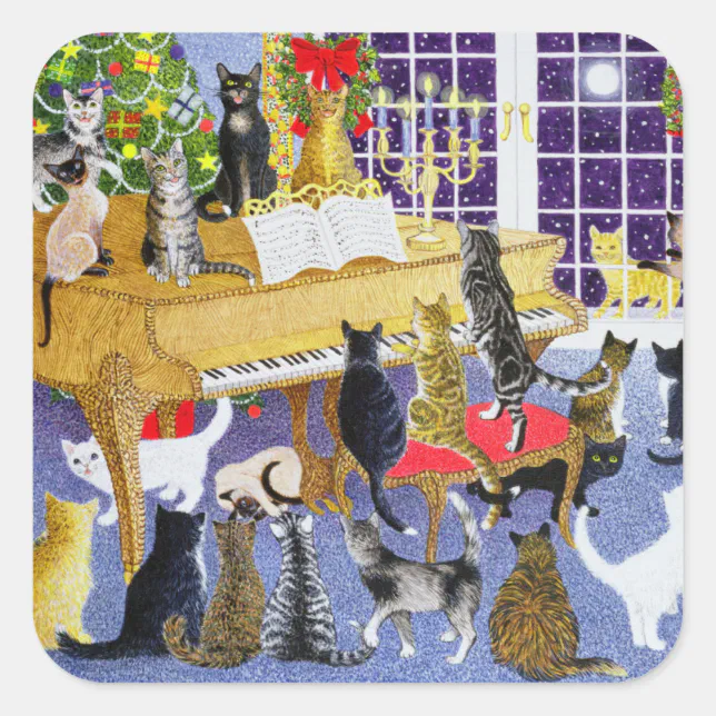 Christmas Chorus Square Sticker | Zazzle