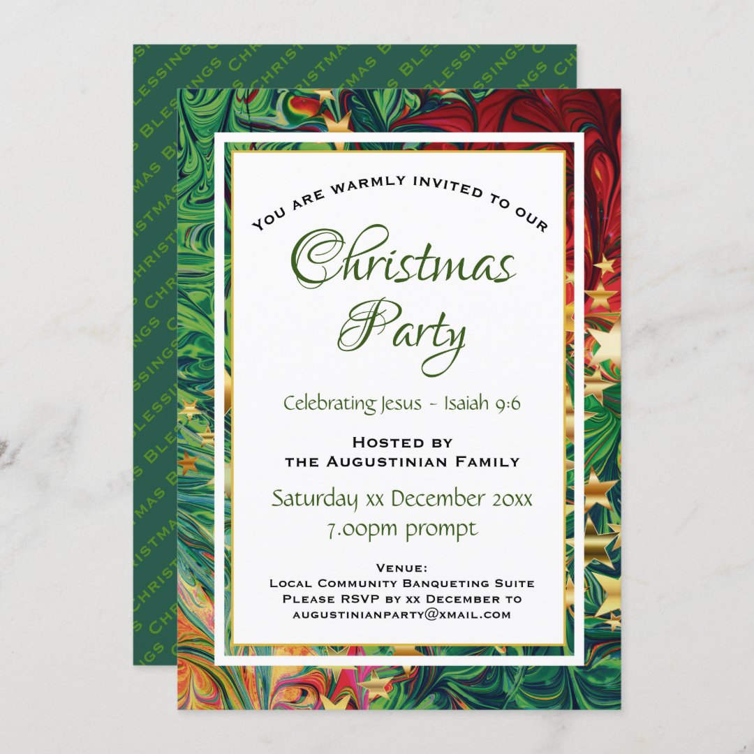 CHRISTMAS Christian Retro Personalized Party Invitation | Zazzle