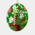 Christmas Circle Ornament, Christmas Candle Ceramic Ornament | Zazzle