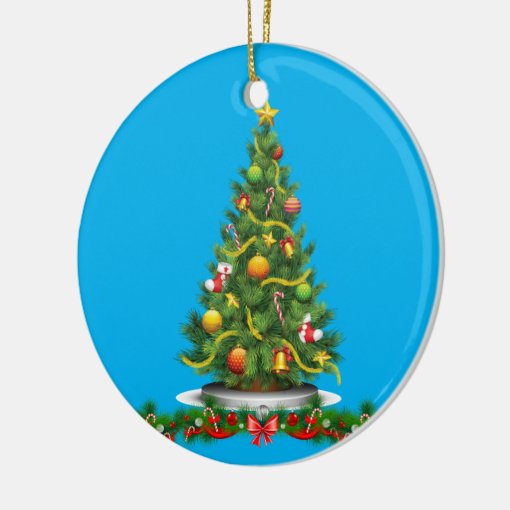 Christmas Circle Ornament, Christmas Tree Ceramic Ornament | Zazzle