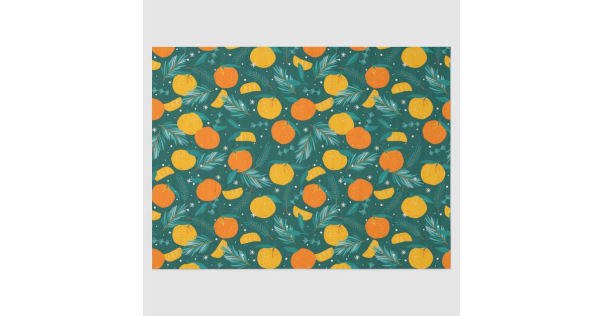 Christmas Citrus fruit pattern Tissue Paper | Zazzle