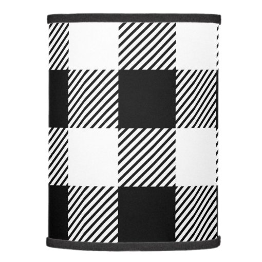 Christmas classic Buffalo check plaid pattern B&W Lamp Shade | Zazzle