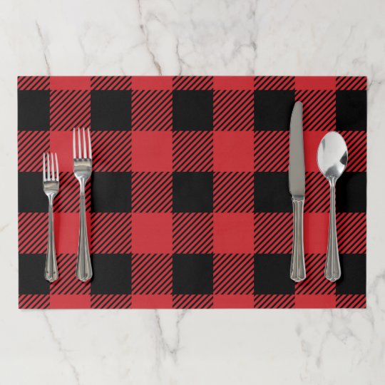 Christmas classic Buffalo check plaid pattern Paper Placemat | Zazzle.com