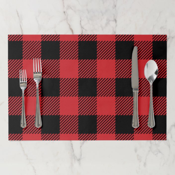 Christmas classic Buffalo check plaid pattern Paper Placemat | Zazzle.com