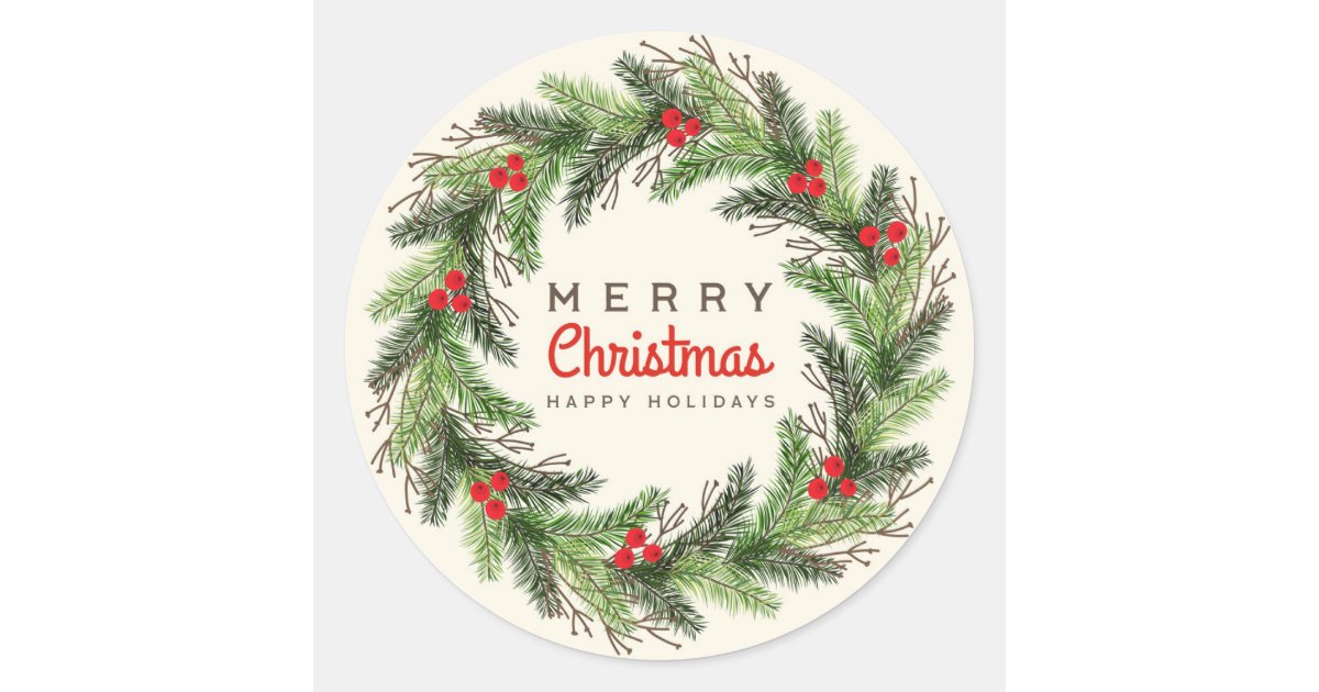 Christmas Classic Round Sticker | Zazzle
