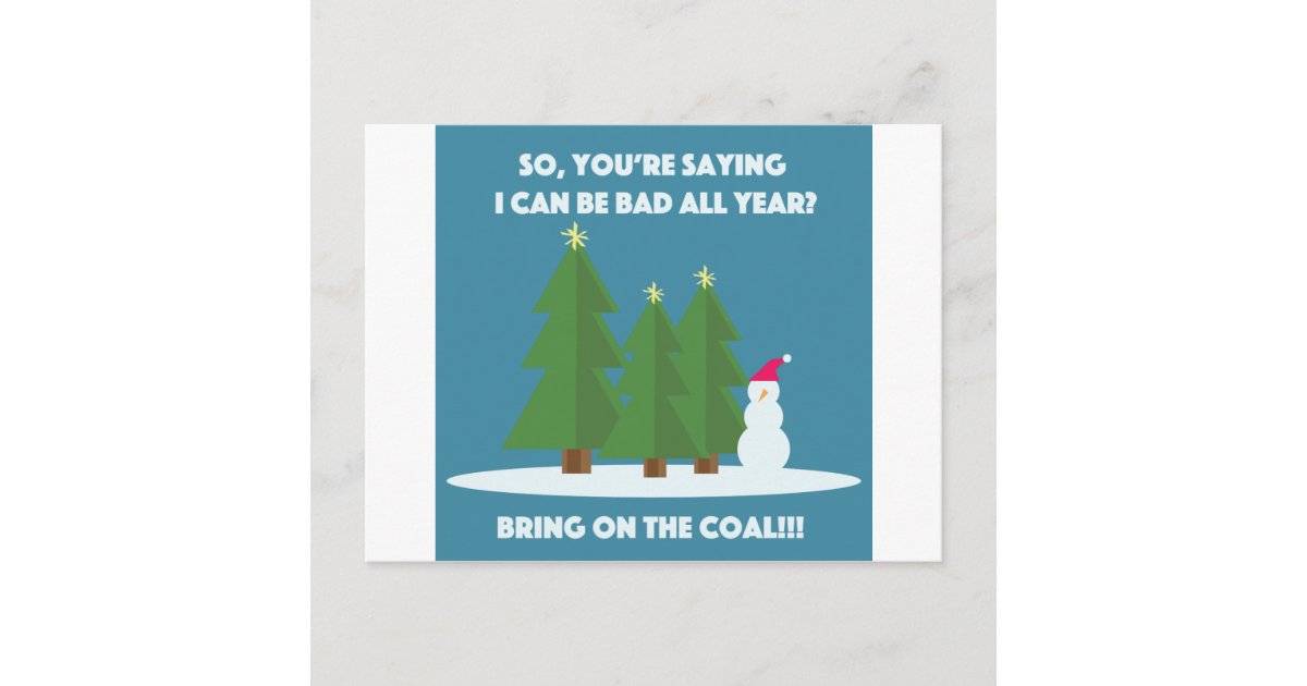 Christmas Coal Holiday Postcard | Zazzle