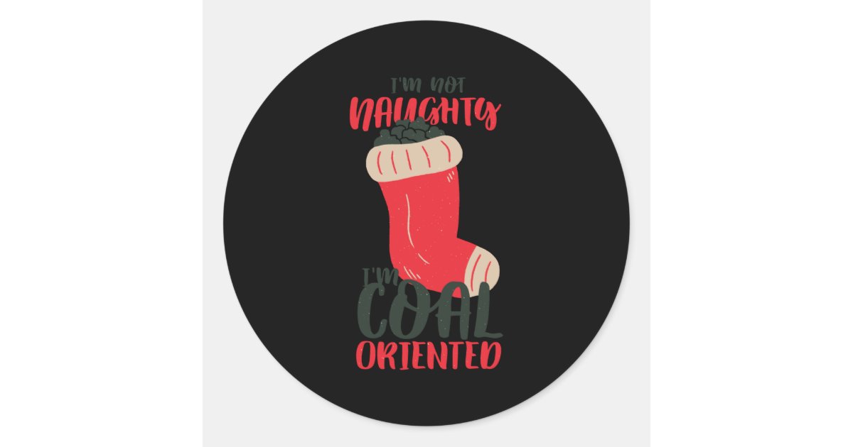 Christmas Coal Stocking Classic Round Sticker | Zazzle