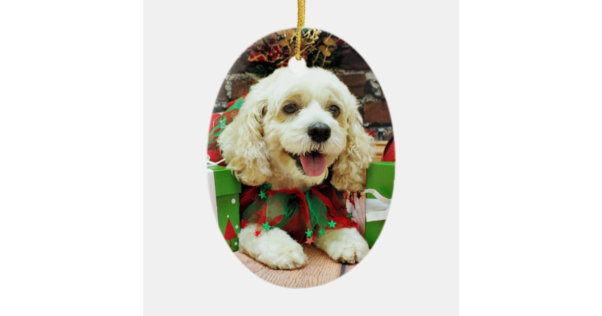 Christmas - Cockapoo - Clancy Ceramic Ornament | Zazzle