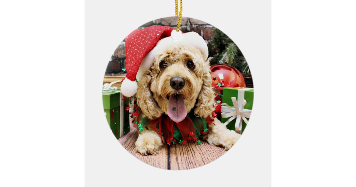 Christmas - Cockapoo - Sadie Ceramic Ornament | Zazzle