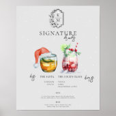 Christmas Cocktail | Bride & Groom Signature Drink Poster | Zazzle