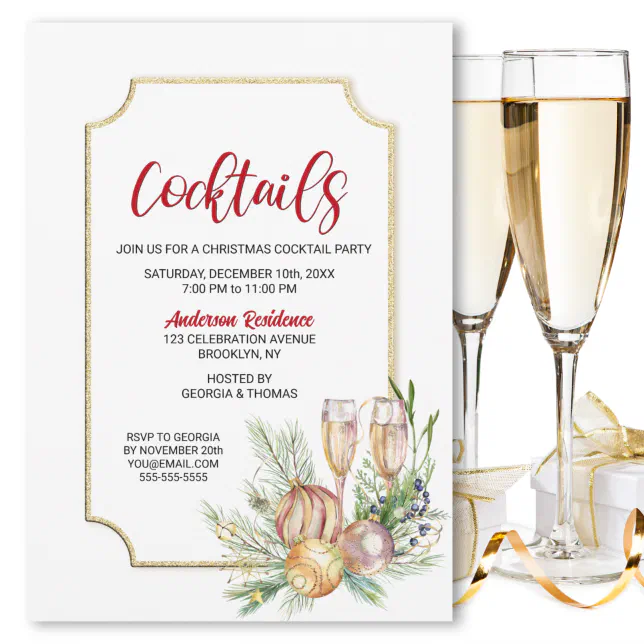 Christmas Cocktail Party Invitation | Zazzle
