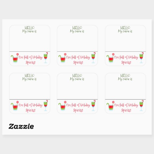 Christmas Cocktail Party Name Badge Tag | Zazzle