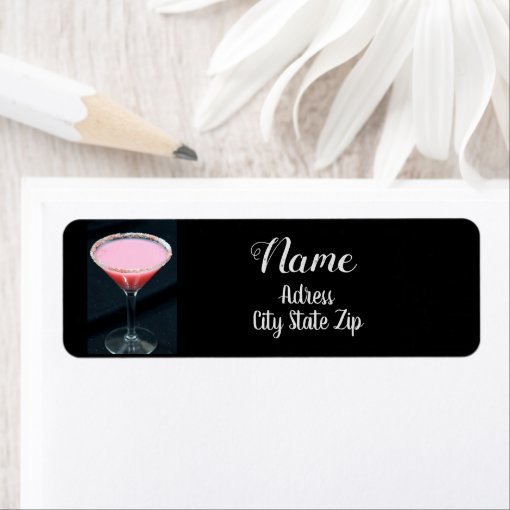 ***CHRISTMAS COCKTAIL* RETURN ADDRESS LABEL | Zazzle