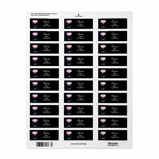 ***CHRISTMAS COCKTAIL* RETURN ADDRESS LABEL | Zazzle