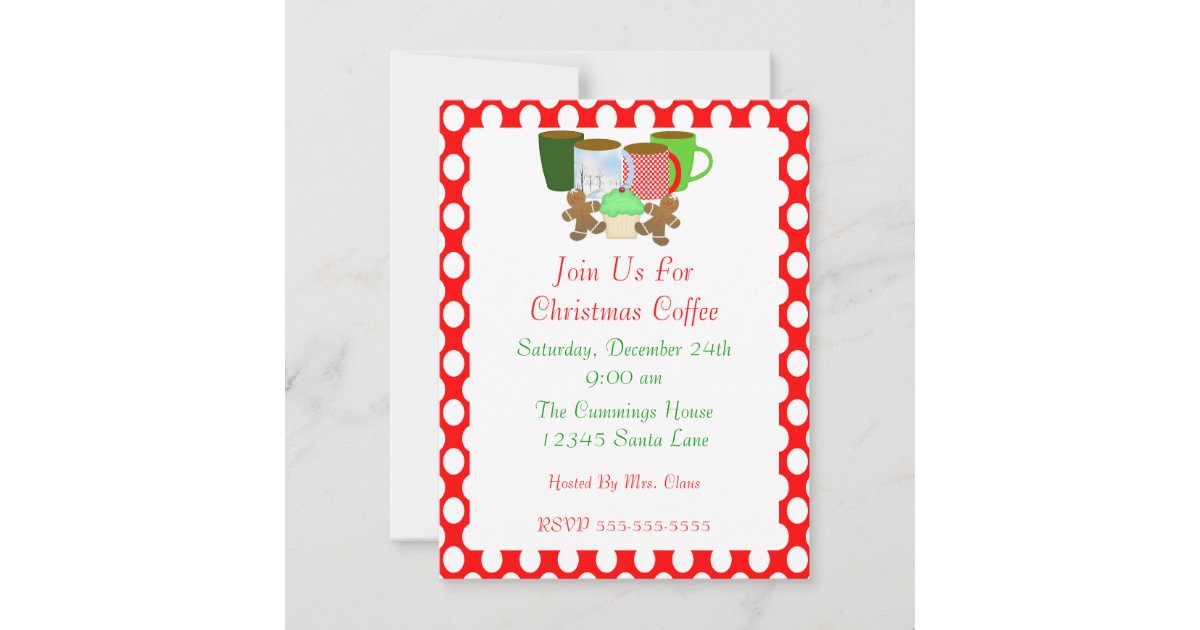 Christmas Coffee Invitation | Zazzle