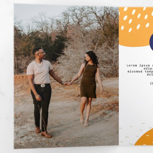 Christmas Colorful Abstract Reindeer Personalized Tri-Fold Holiday Card ...