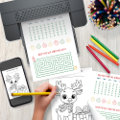 Christmas Coloring Activity Page for Kids Holiday Card | Zazzle