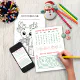 Christmas Coloring Activity Page for Kids Holiday Card | Zazzle
