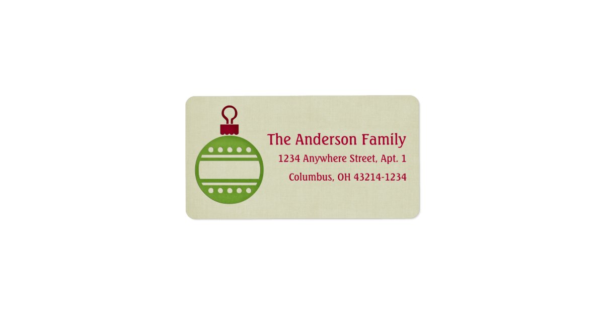 Christmas Colors Ornament Return Address Label | Zazzle