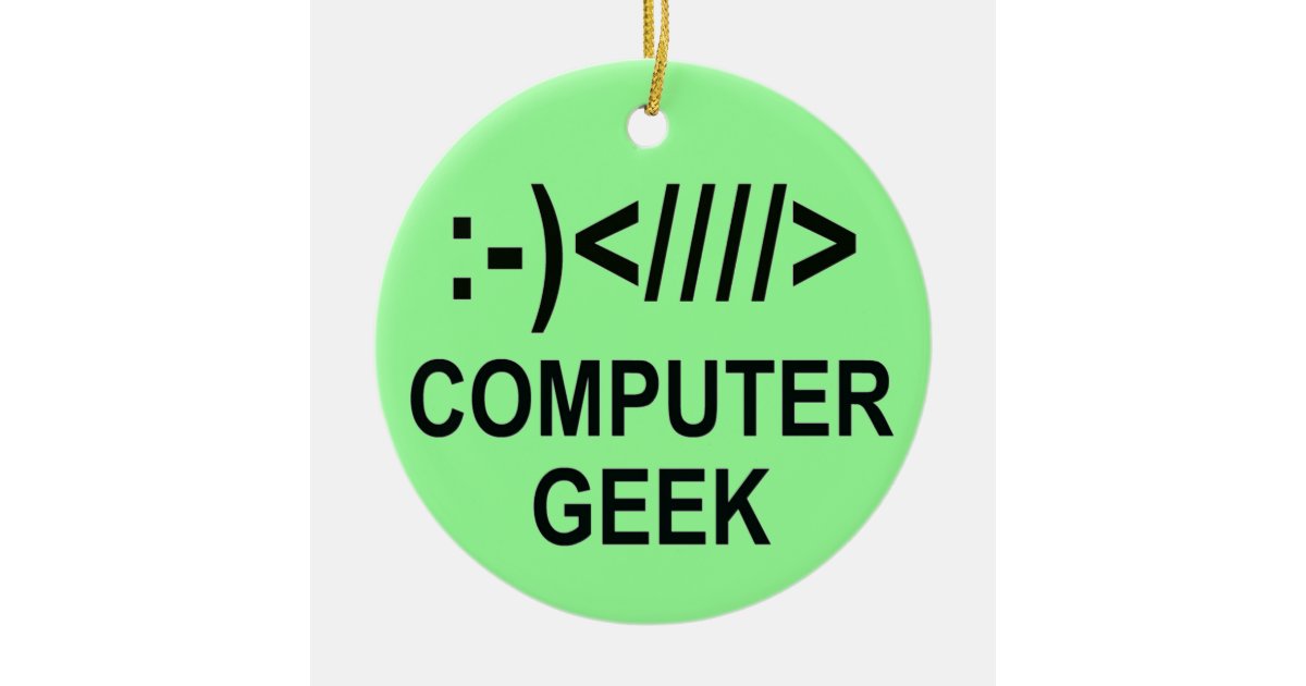 Christmas Computer Geek Ceramic Ornament | Zazzle