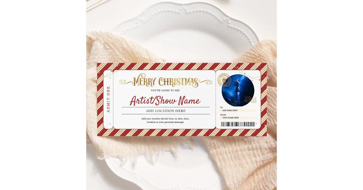 Christmas Concert Event Show Gift Ticket Invitation | Zazzle