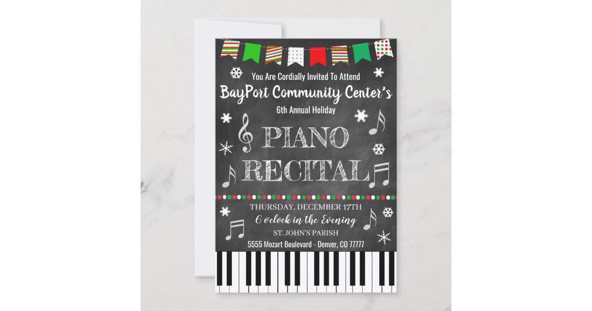 Christmas Concert Piano Recital Invitation | Zazzle