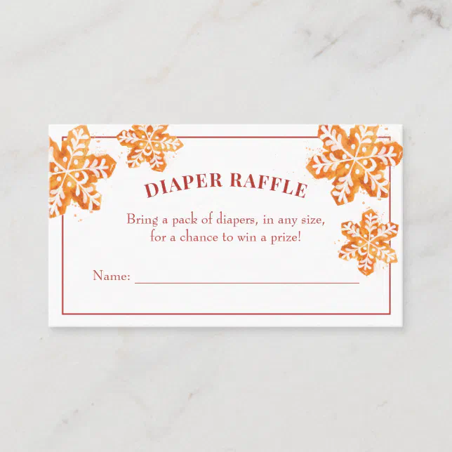 Christmas Cookie Baby Shower Diaper Raffle Ticket | Zazzle
