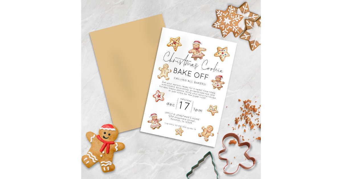Christmas Cookie Bake Off Party Invitation | Zazzle