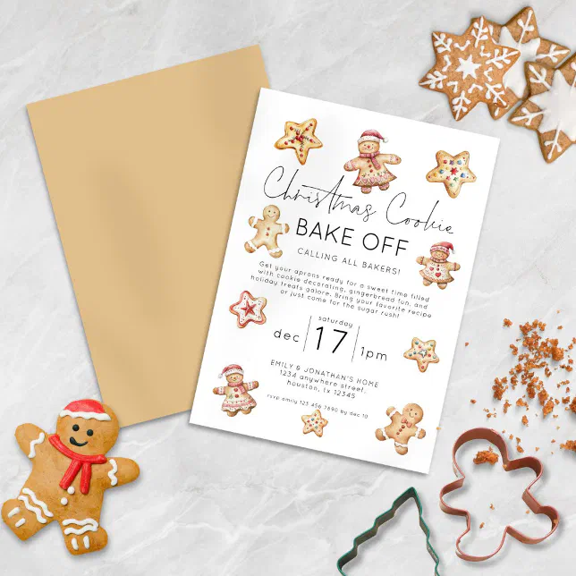 Christmas Cookie Bake Off Party Invitation | Zazzle