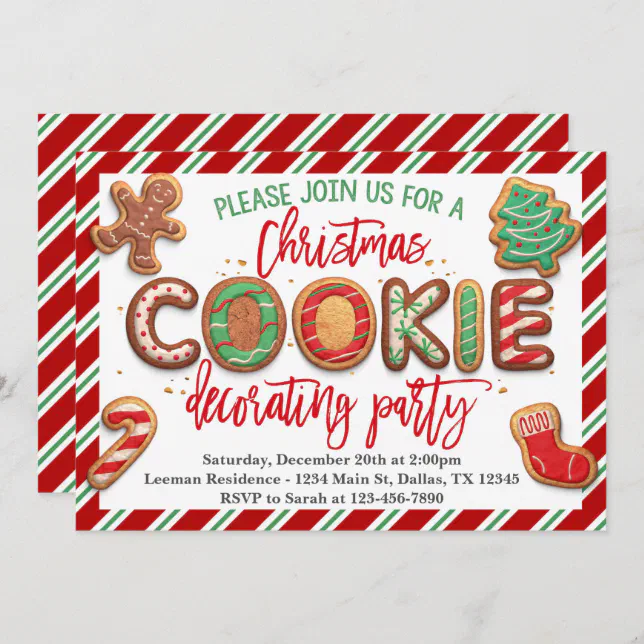 Christmas Cookie Decorating Party Invitation | Zazzle