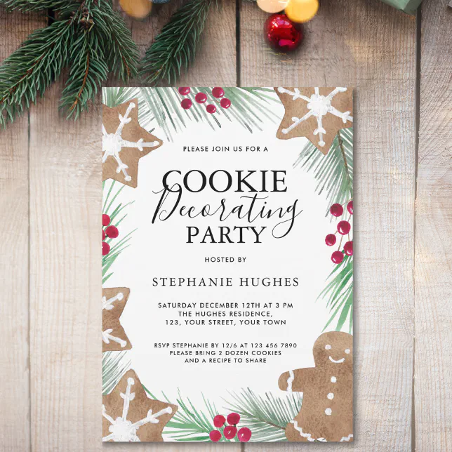 Christmas Cookie Decorating Party Invitation | Zazzle
