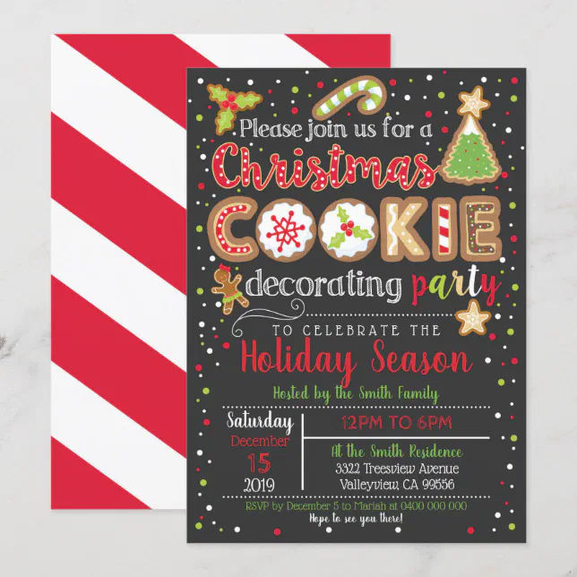 Christmas Cookie Decorating Party Invitation | Zazzle