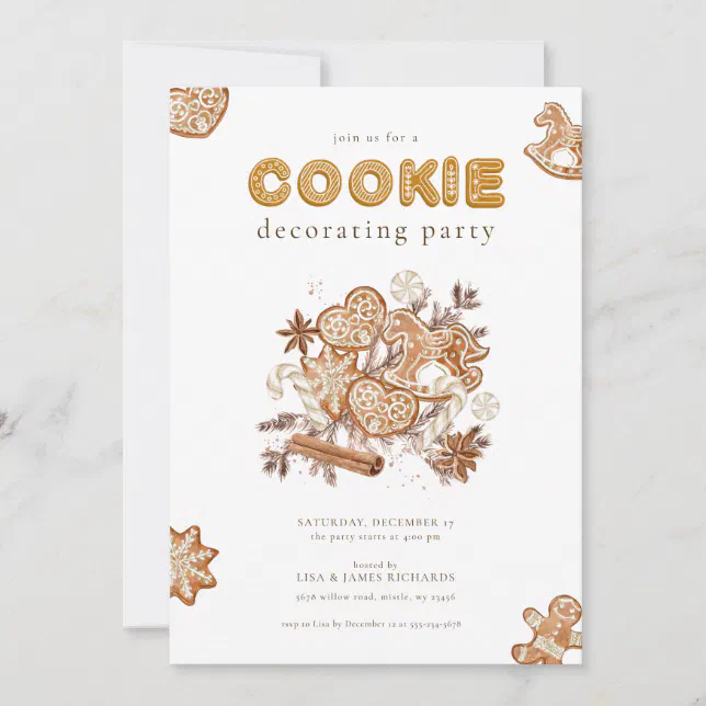 Christmas Cookie Decorating Party Invitation | Zazzle