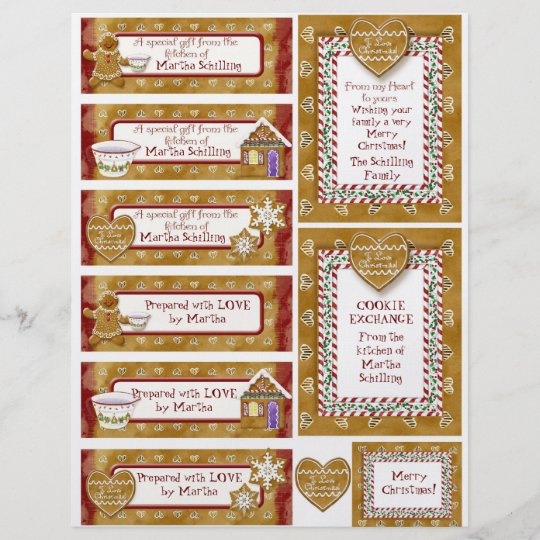 Christmas Cookie Exchange Gift Tags Personalized Flyer | Zazzle.com