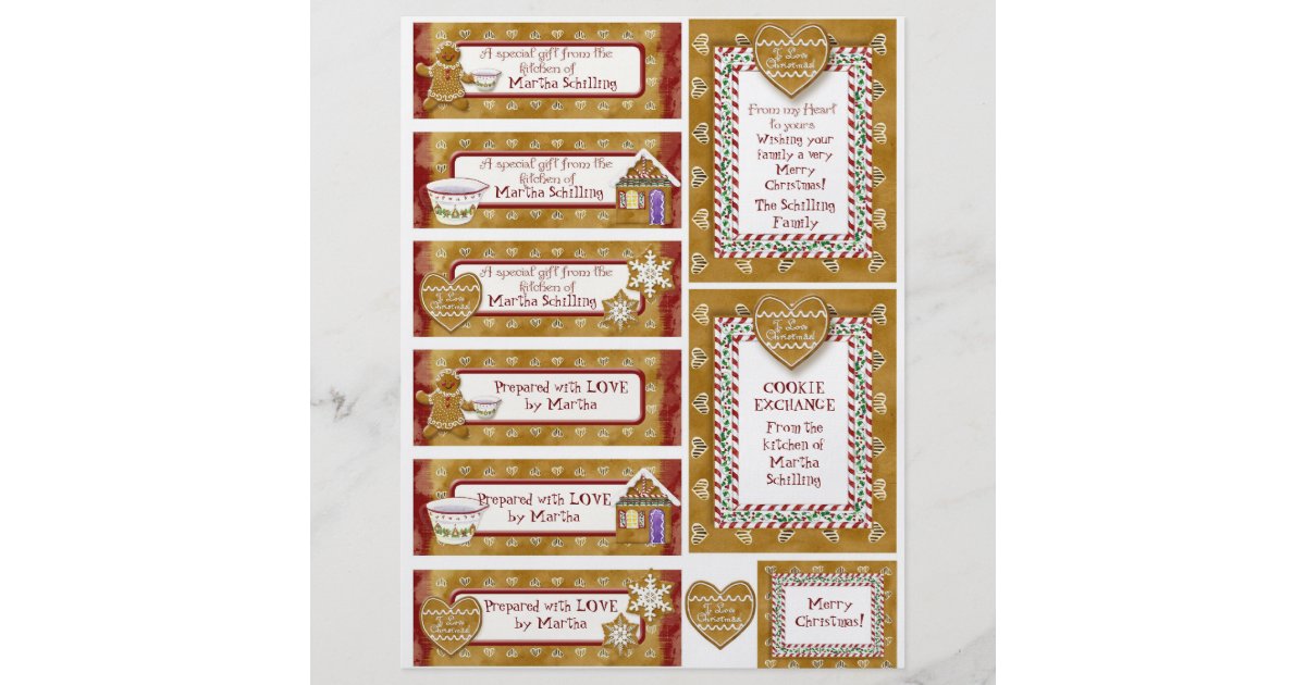 Christmas Cookie Exchange Gift Tags Personalized Flyer | Zazzle