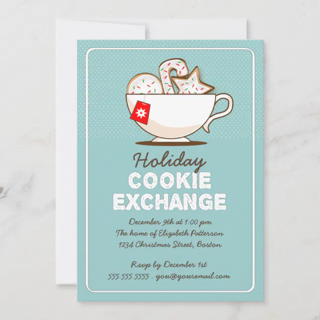 Christmas Cookie Exchange Holiday Party Invitation | Zazzle