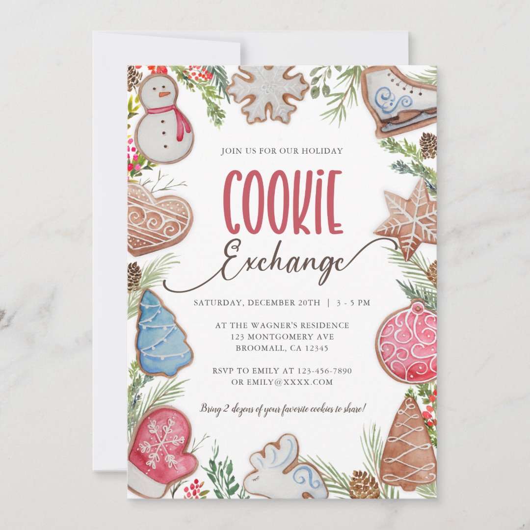 Christmas Cookie Exchange Invitation | Zazzle