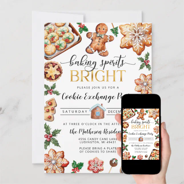 Christmas Cookie Exchange Party Invitation | Zazzle
