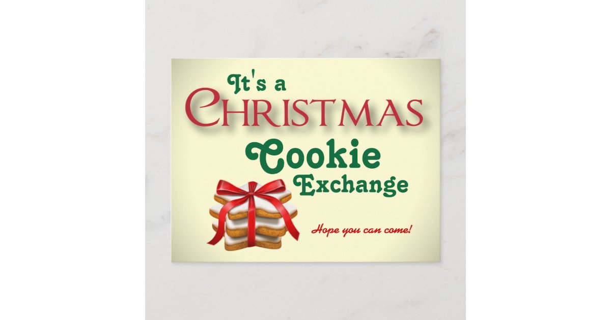 Christmas Cookie Exchange Postcard | Zazzle